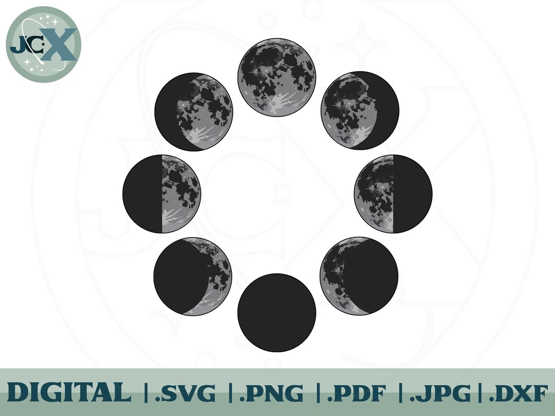 Phases of the Moon - Layered SVG - Illustration - Etsy