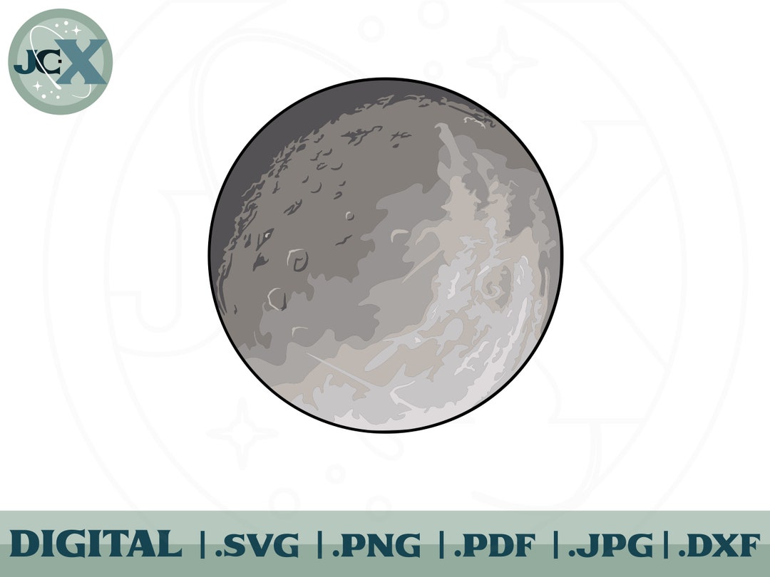 Moon of Saturn Rhea - Layered SVG - Illustration - Etsy