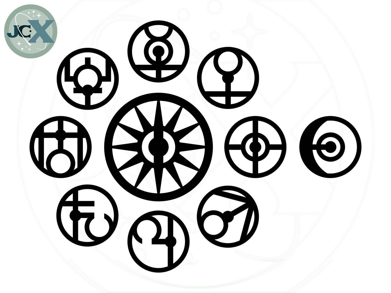 Sci-fi Planetary Emblems Silhouette SVG Pack - Etsy New Zealand