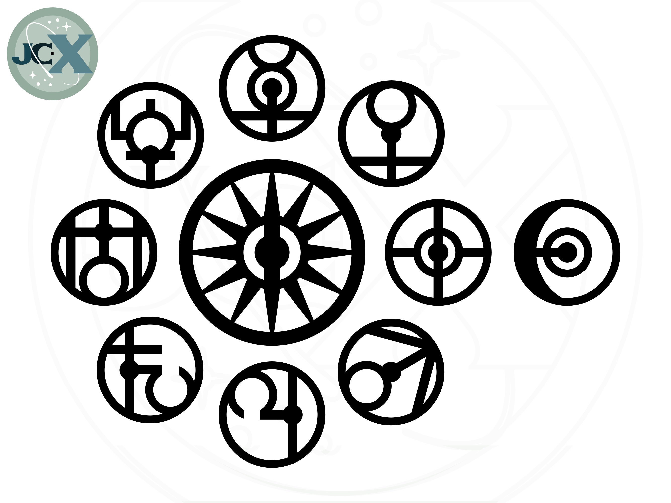 Sci-fi Planetary Emblems Silhouette SVG Pack - Etsy New Zealand