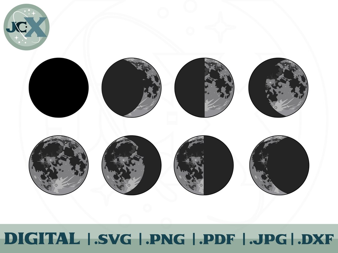 Lunar Phases Bundle - Layered Svgs - Illustrations - Etsy
