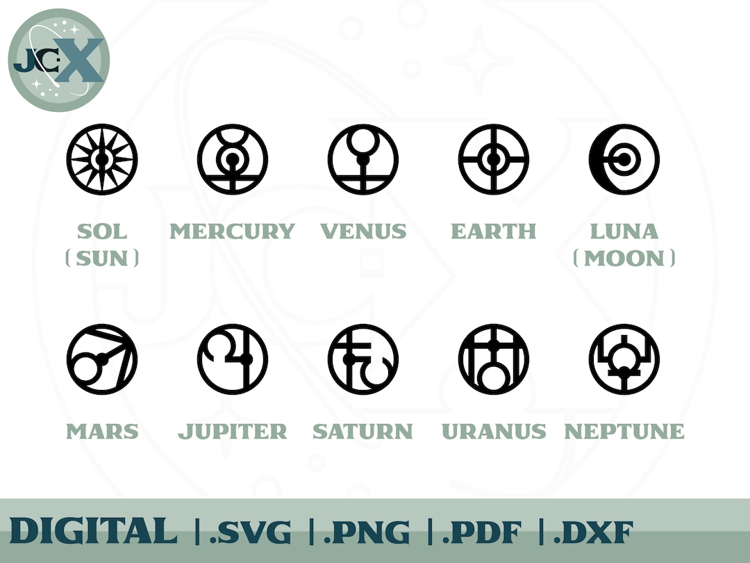 Sci-fi Planetary Emblems - Silhouette SVG Pack - Etsy