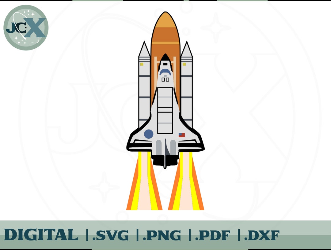 Space Shuttle With Flames - Layered SVG - Illustration - Etsy