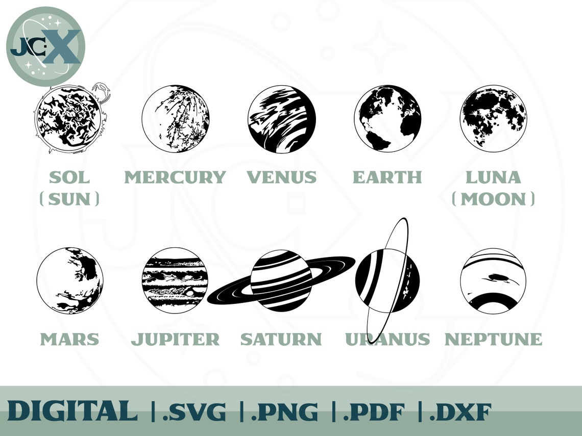 Planetary Solar System - Silhouette SVG Pack - Etsy