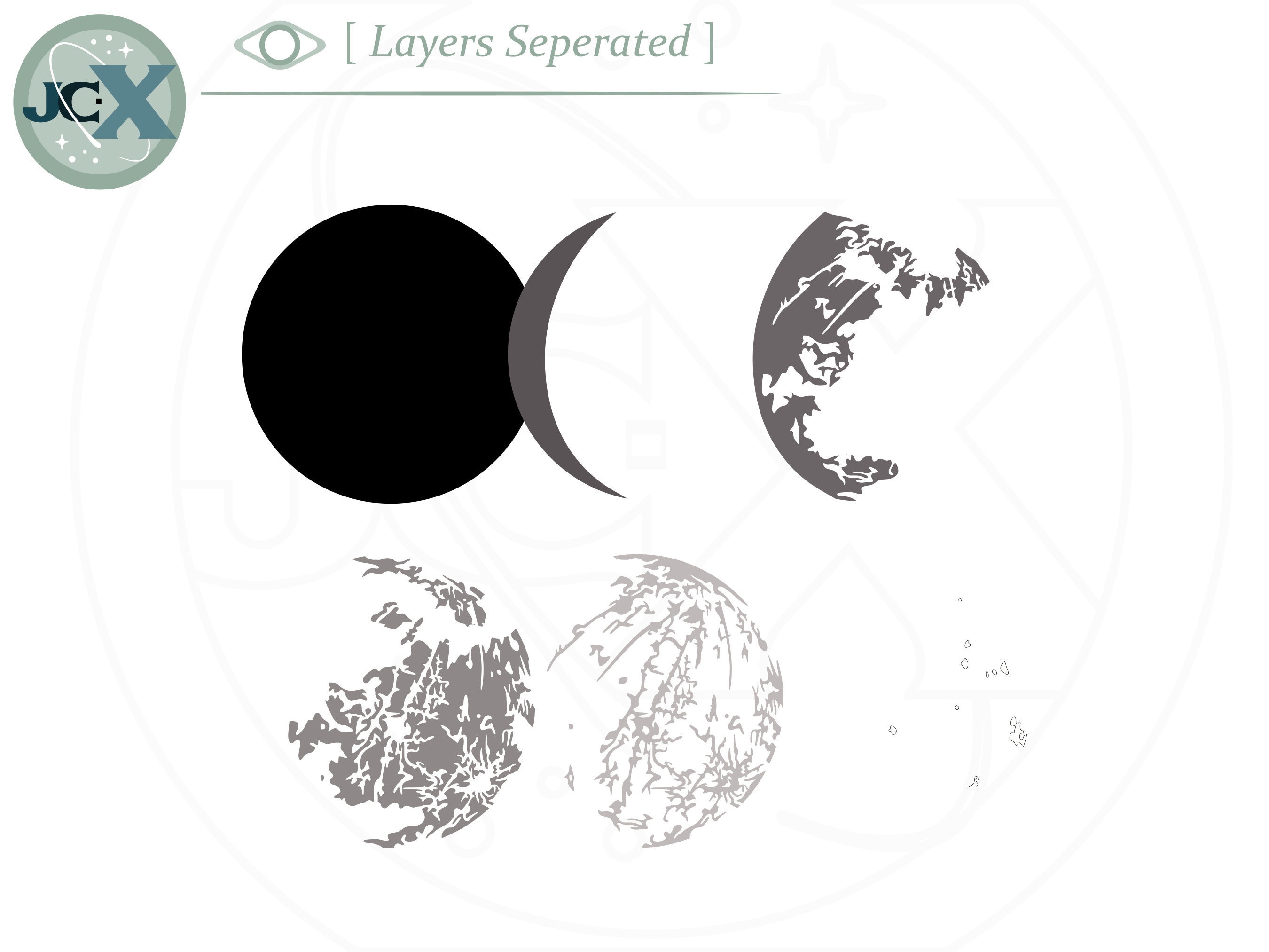 Planet Mercury - Layered SVG - Illustration - Etsy