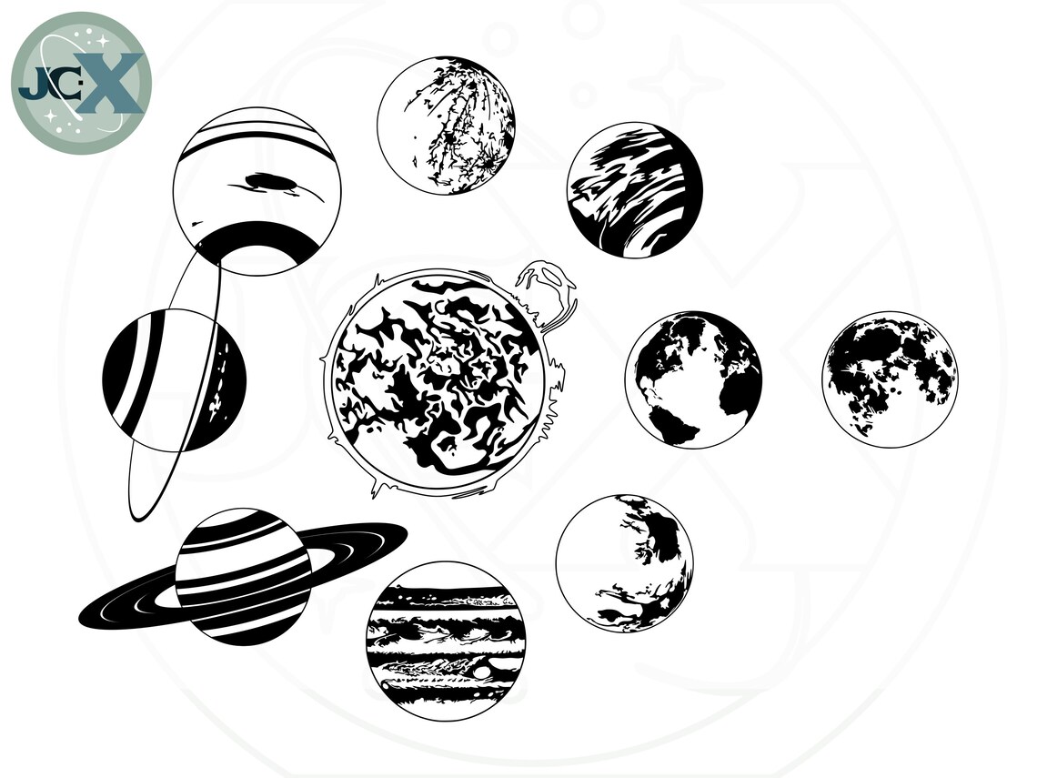 Planetary Solar System - Silhouette SVG Pack - Etsy