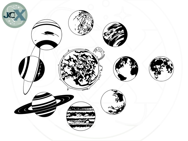 Planetary Solar System - Silhouette SVG Pack - Etsy