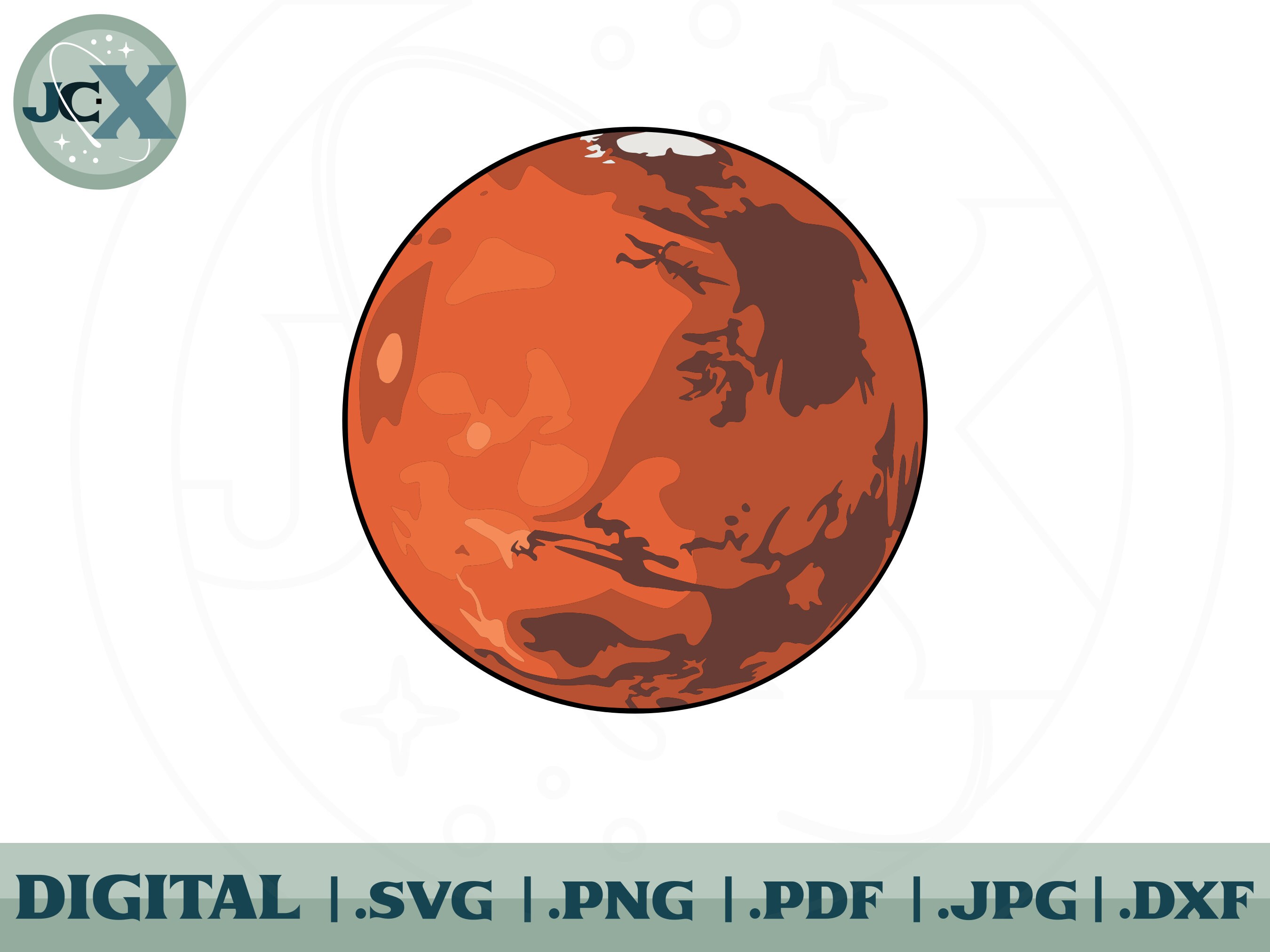 Planet Mars - Layered SVG - Illustration - Etsy