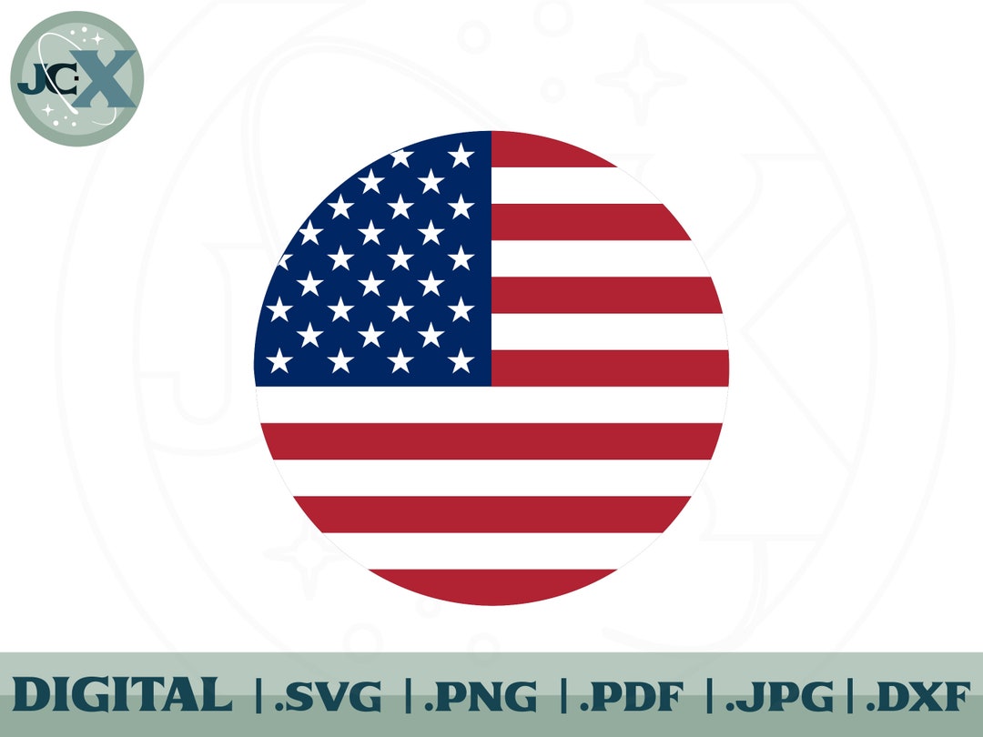 American US Circle Flag - Layered SVG - Etsy