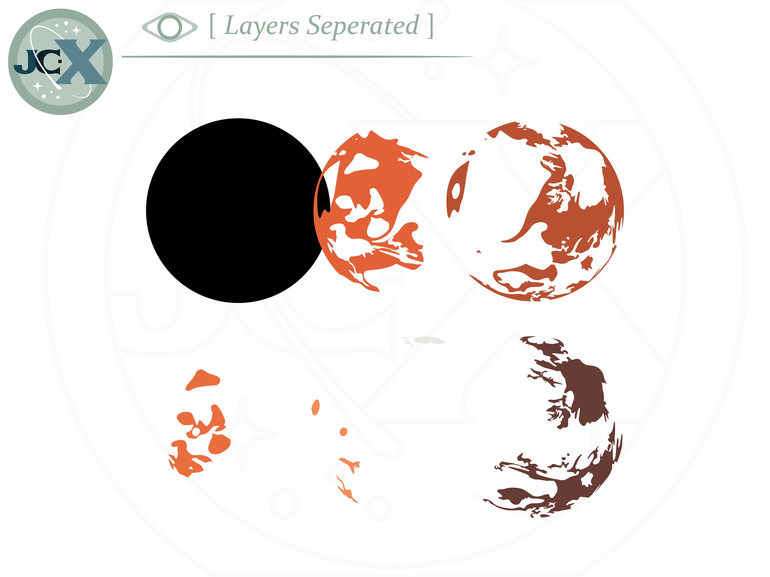 Planet Mars - Layered SVG - Illustration - Etsy