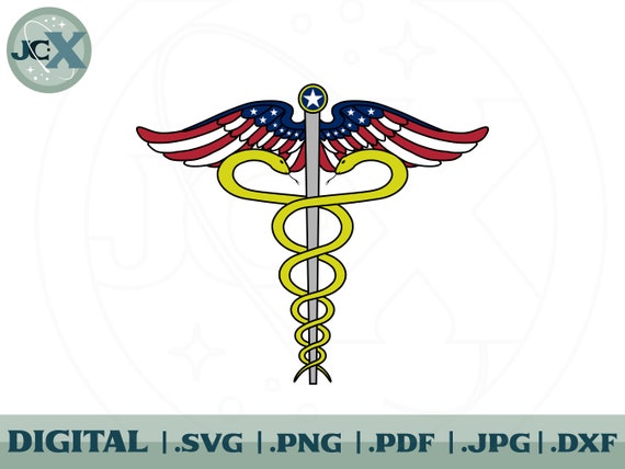 American US Caduceus Layered SVG - Etsy