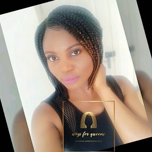 Side Part Bob Braided Wig/lace Closure Short Braids Wig/ombré Side Part ...