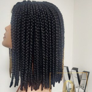 Side Part Bob Braided Wig/lace Closure Short Braids Wig/ombré Side Part ...