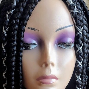 Side Part Bob Braided Wig/lace Closure Short Braids Wig/ombré Side Part ...