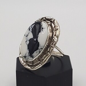 Statement Ring White Buffalo Jewelry Sterling Silver Ring Large Ring ...