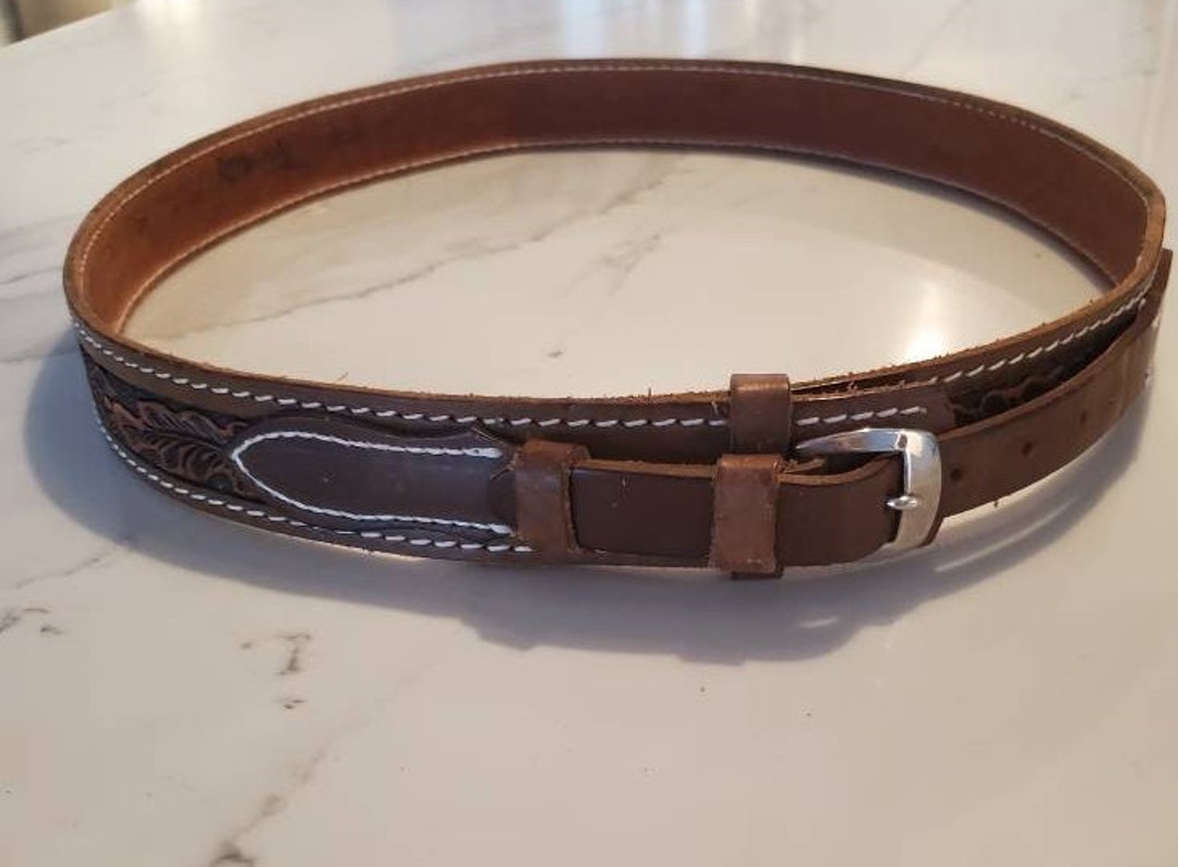 Vintage Ranger Belt Western Wear Rodeo Belt Handmade Leather Cowboy ...