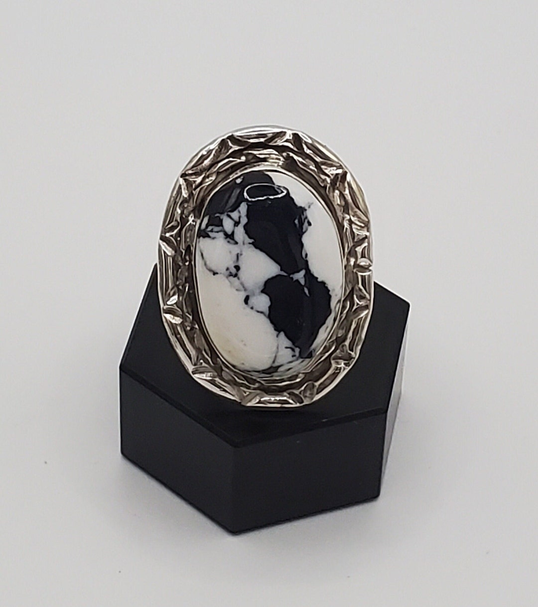 Statement Ring White Buffalo Jewelry Sterling Silver Ring Large Ring ...