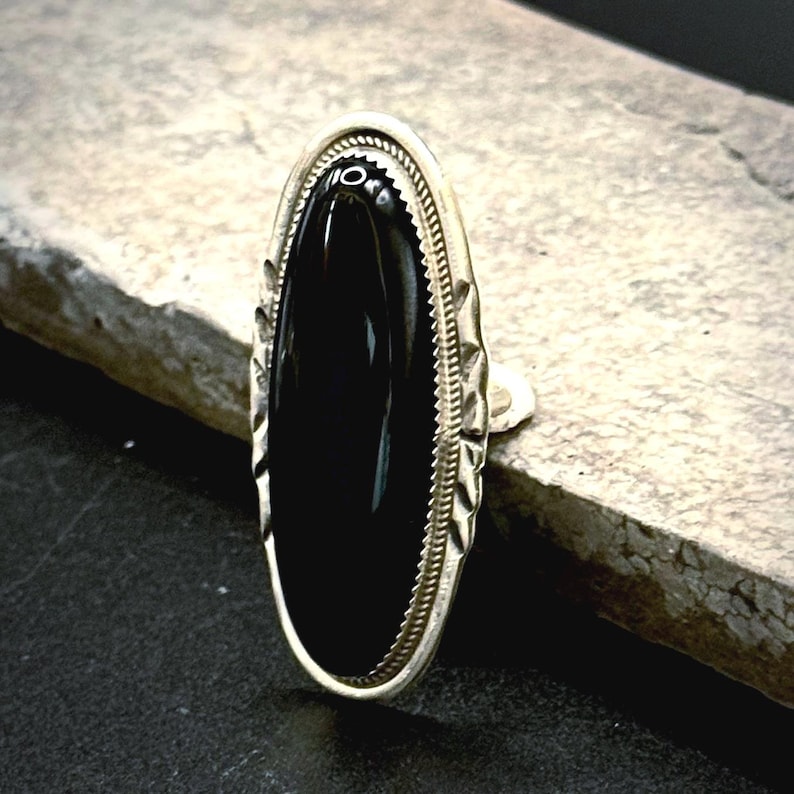 Big Black Ring for Women Statement Jewelry Handmade Rings Silver - Etsy