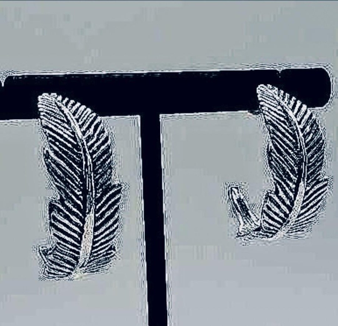 Silver Feather Hoop Earrings, Everyday Wear Hoops - Etsy