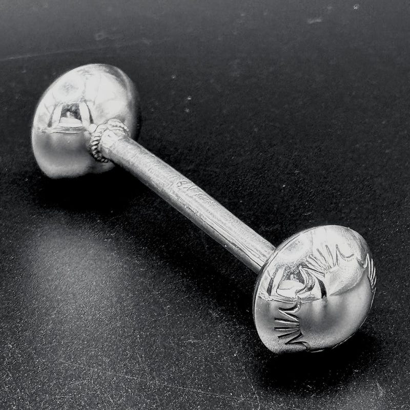 Silver Baby Rattle - Etsy