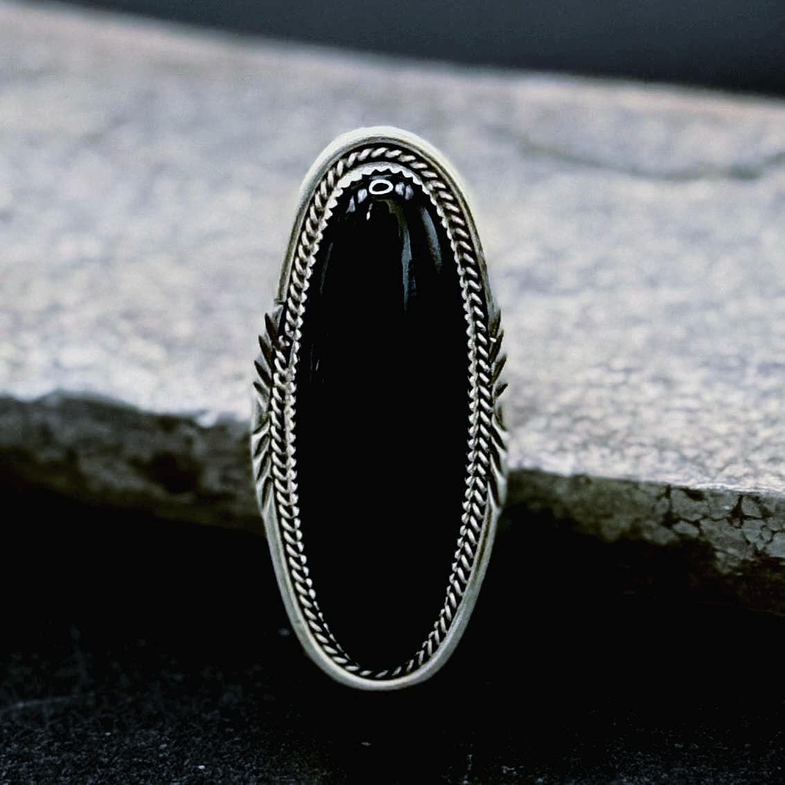 Big Black Ring for Women Statement Jewelry Handmade Rings Silver - Etsy