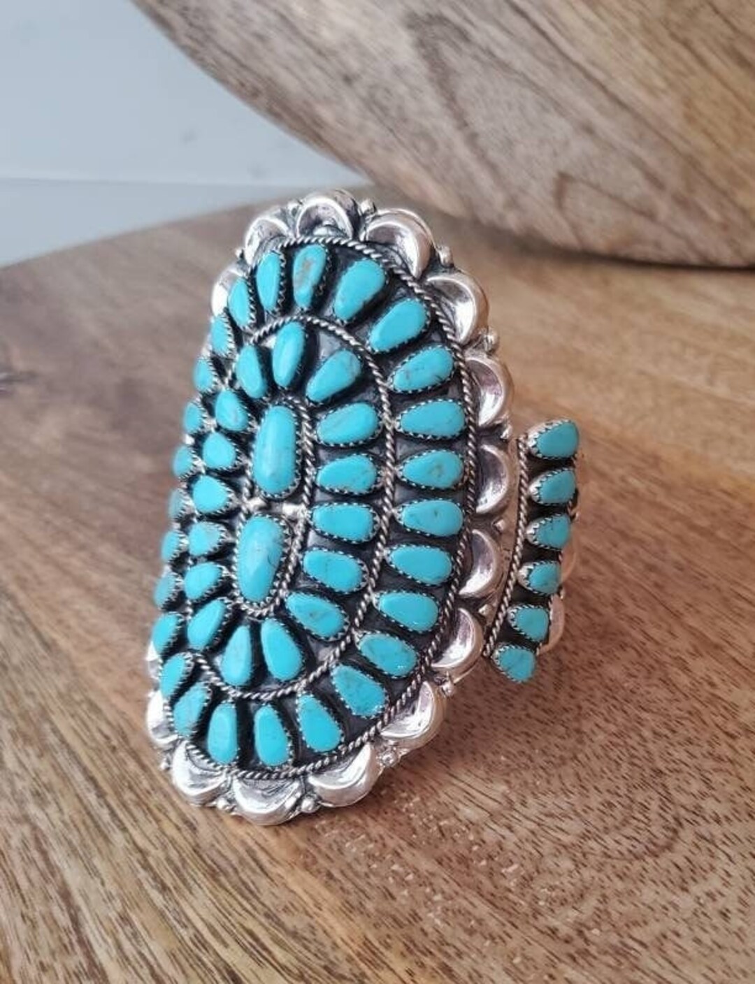 Statement Bracelet Turquoise Cuff Bracelet Cluster Bracelets Large ...
