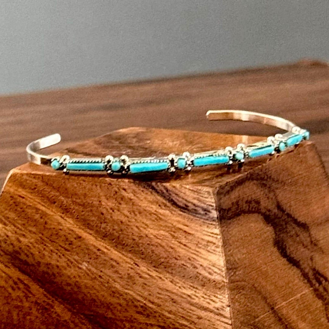 Narrow Turquoise Stacker Bracelet, Needlepoint Stacked Bracelet, Dainty Jewelry Gifts for Her ...