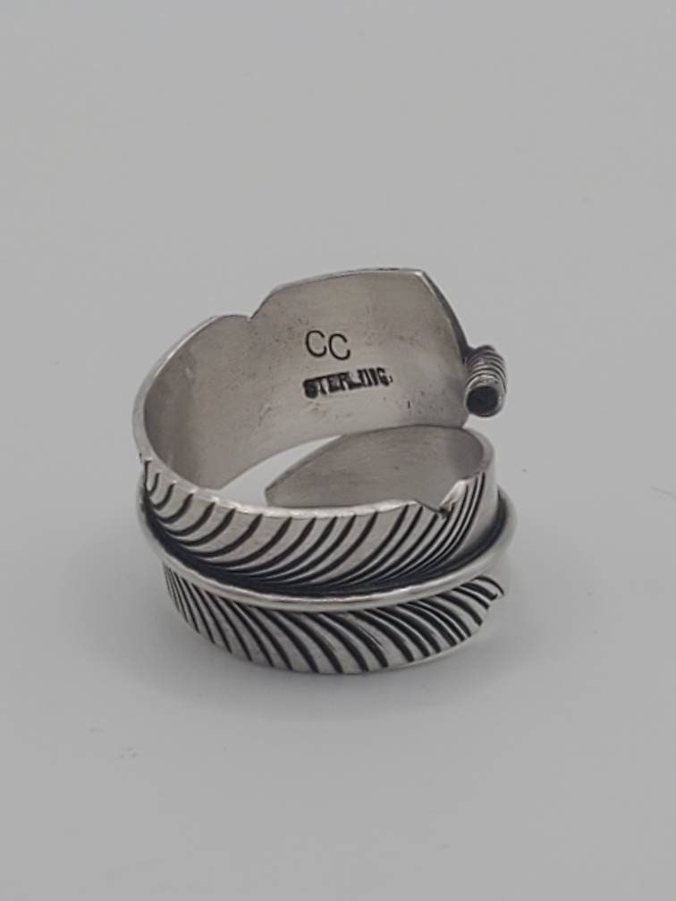 Feather Ring Wrap Ring Silver Ring Adjustable Ring Handmade Jewelry ...