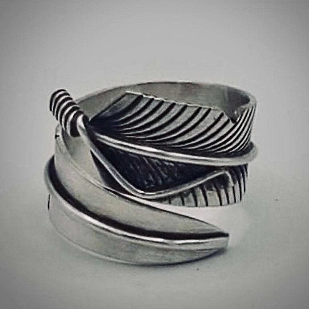 Feather Ring Wrap Ring Silver Ring Adjustable Ring Handmade Jewelry ...