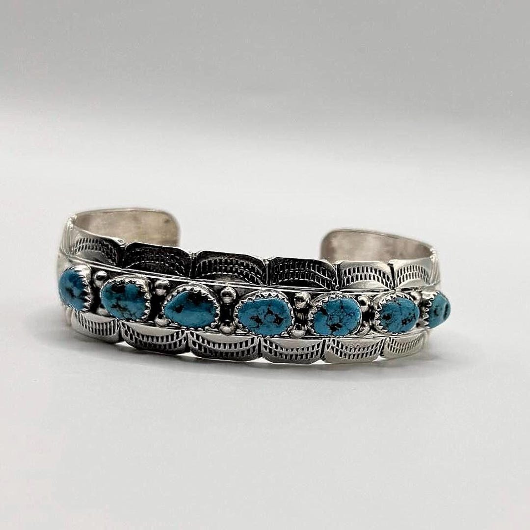 Indian Turquoise Bracelet Genuine Natural Stone Bracelets Jewelry Gifts ...