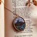 Gold Framed Mountain Landscape Pendant Necklace | Handmade Polymer Clay ...