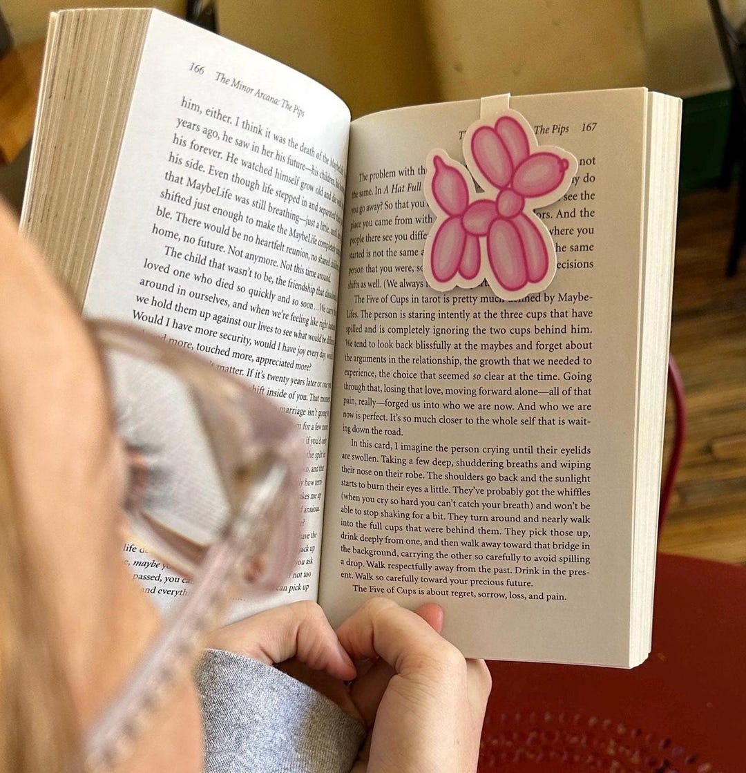 Pink Balloon Dog Magnetic Bookmark: Book Lover Gift - Etsy