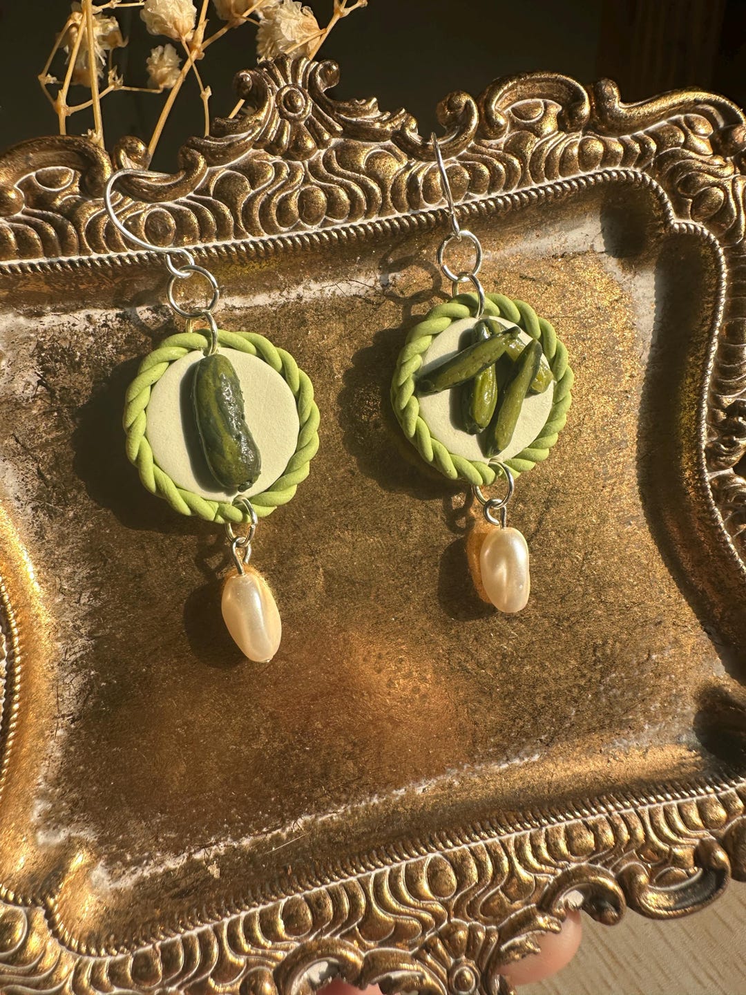 Pickle Earrings | Pickle Jar | Handmade Polymer Clay Earrings | Food ...