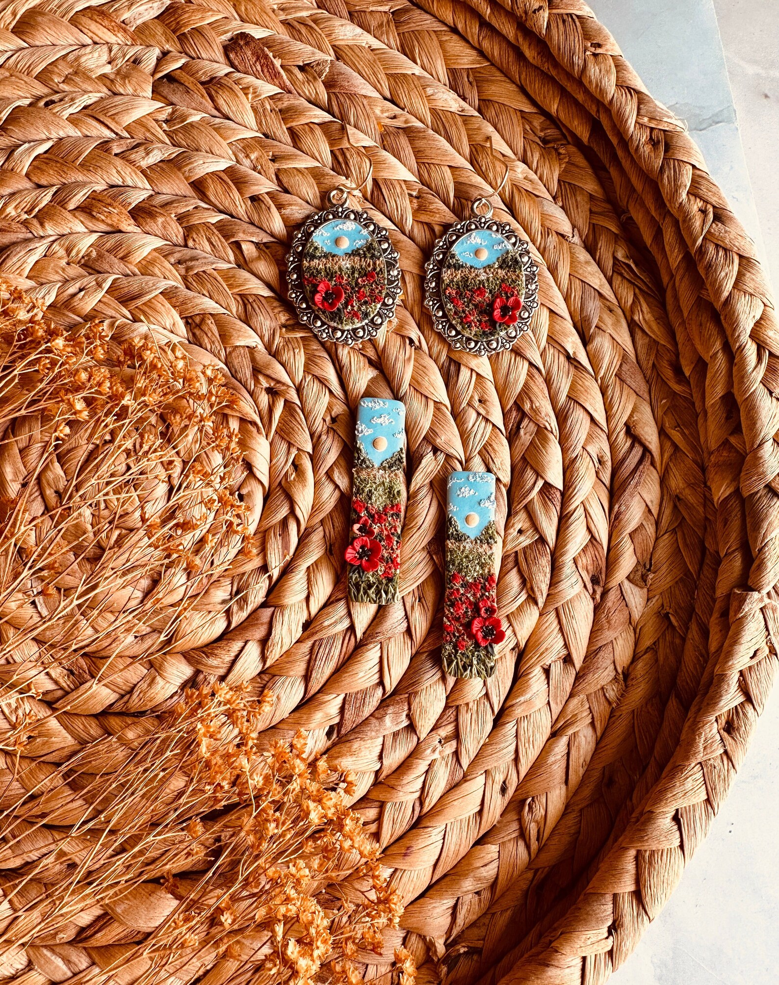 The Poppy Earrings | Handmade Polymer Clay Earrings | Hypoallergenic - Etsy