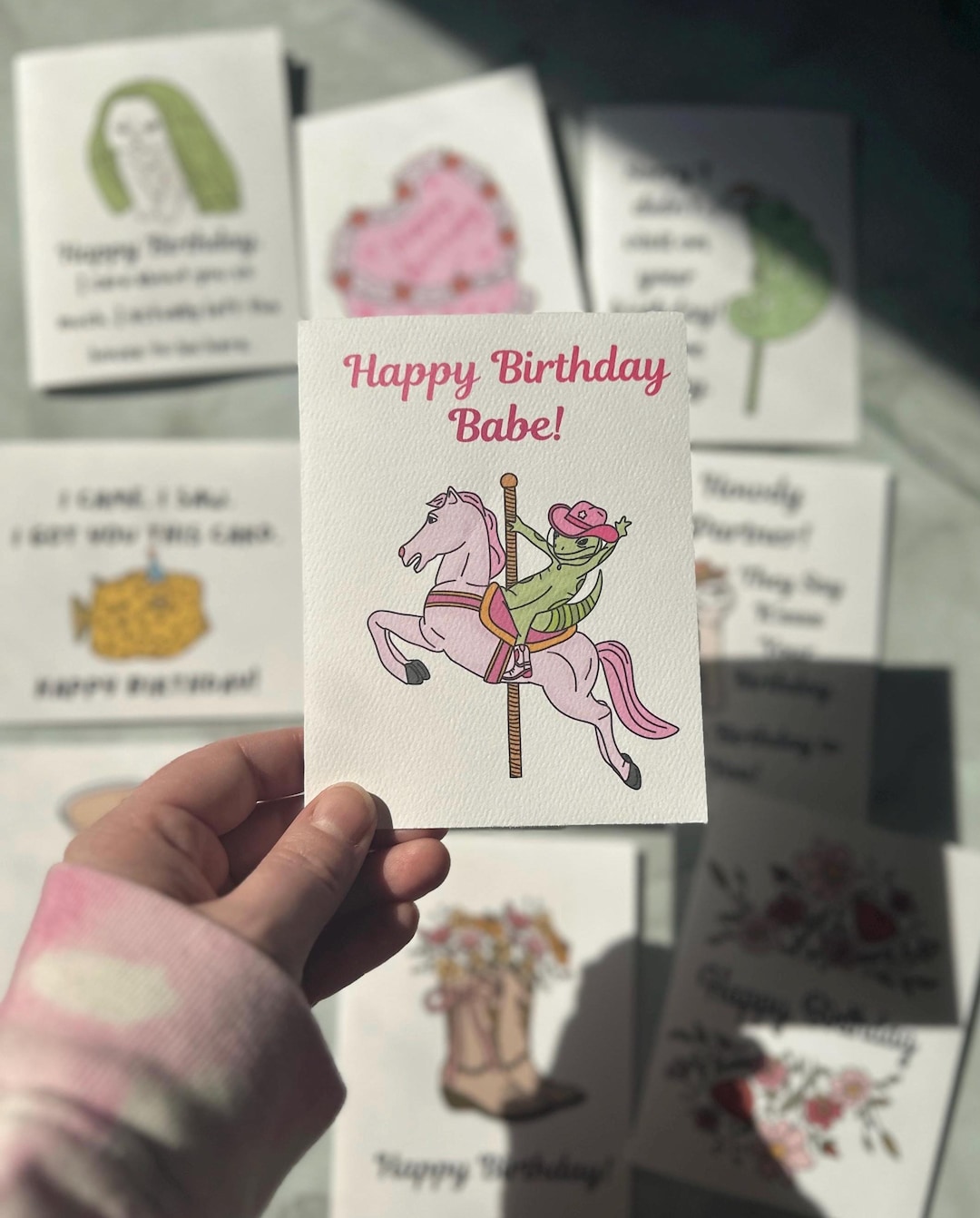 Pink Pony Birthday Card: Handmade Art Card With Envelope - Etsy