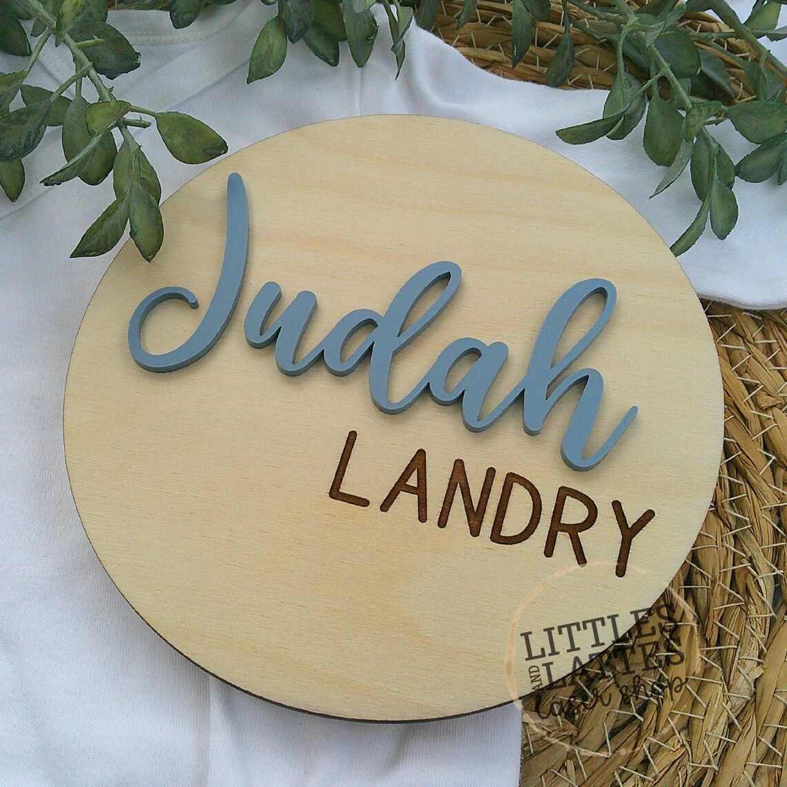 Personalized Baby Name Sign: Acrylic & Birch Wood Birth Announcement - Etsy