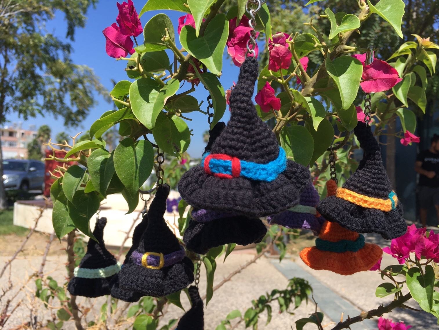 Tattered Witch Hat Keychain, Gothic Crochet Halloween, Spooky Season ...