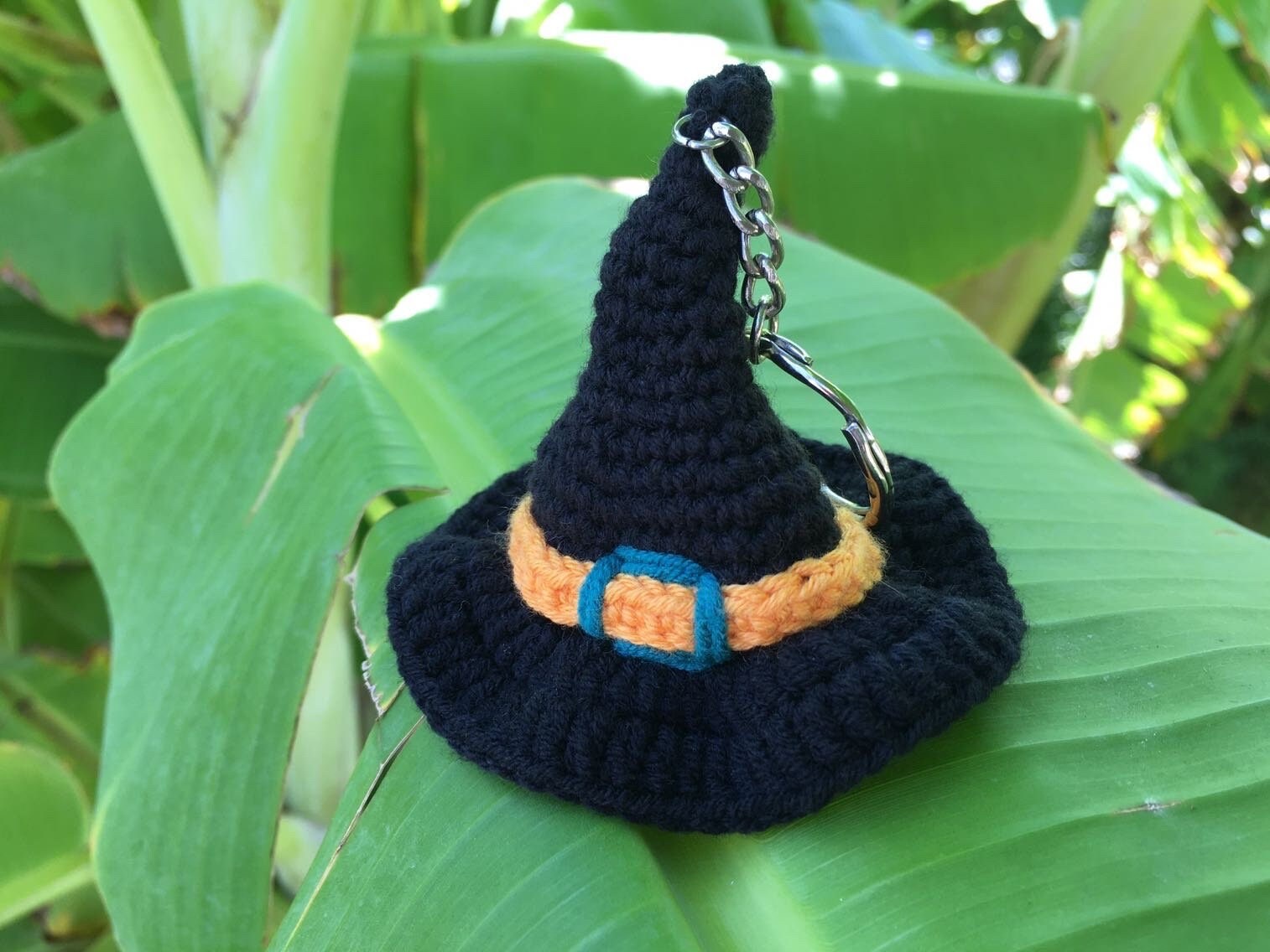 Tattered Witch Hat Keychain, Gothic Crochet Halloween, Spooky Season ...