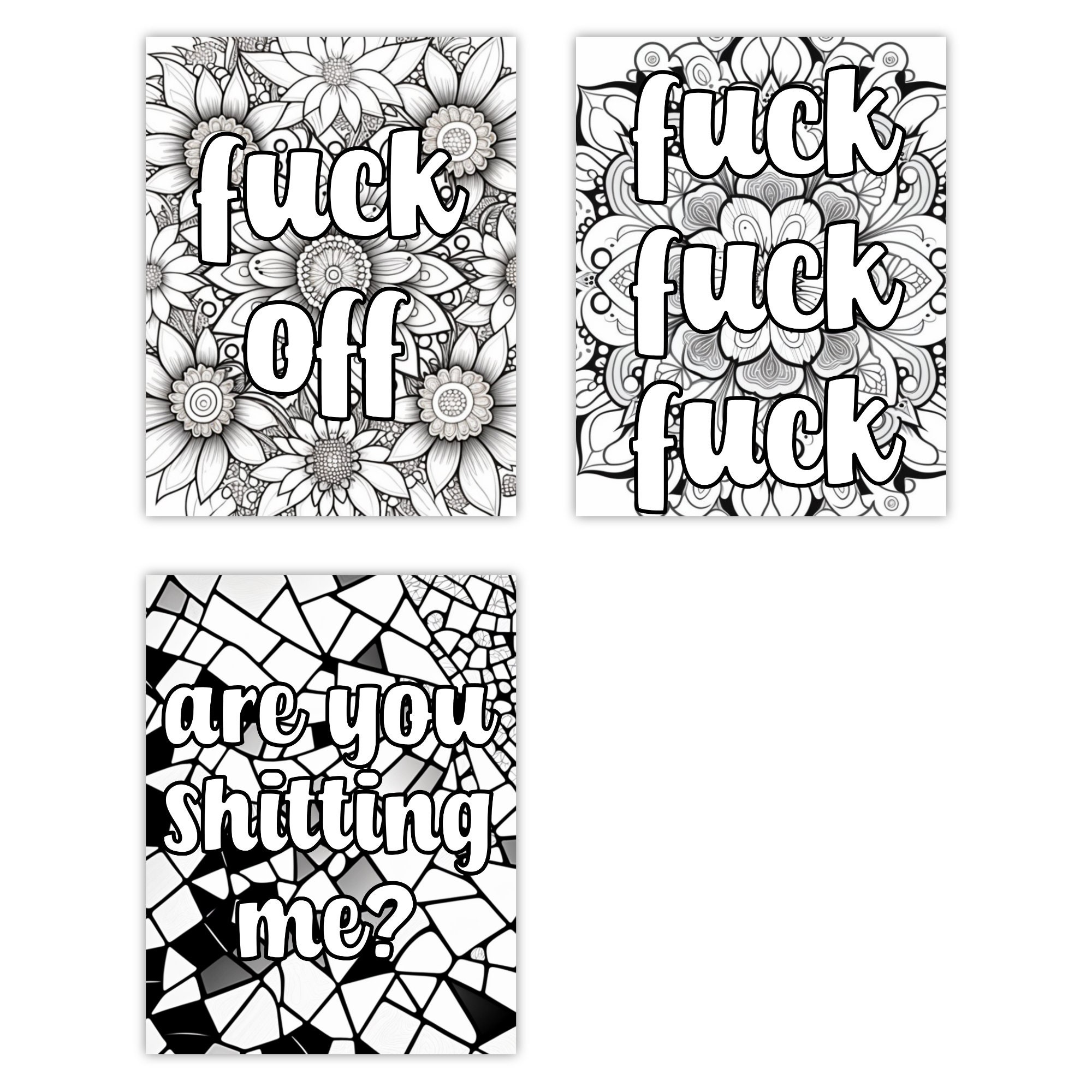 15 Swear Word Coloring Pages Printable Coloring Pages - Etsy
