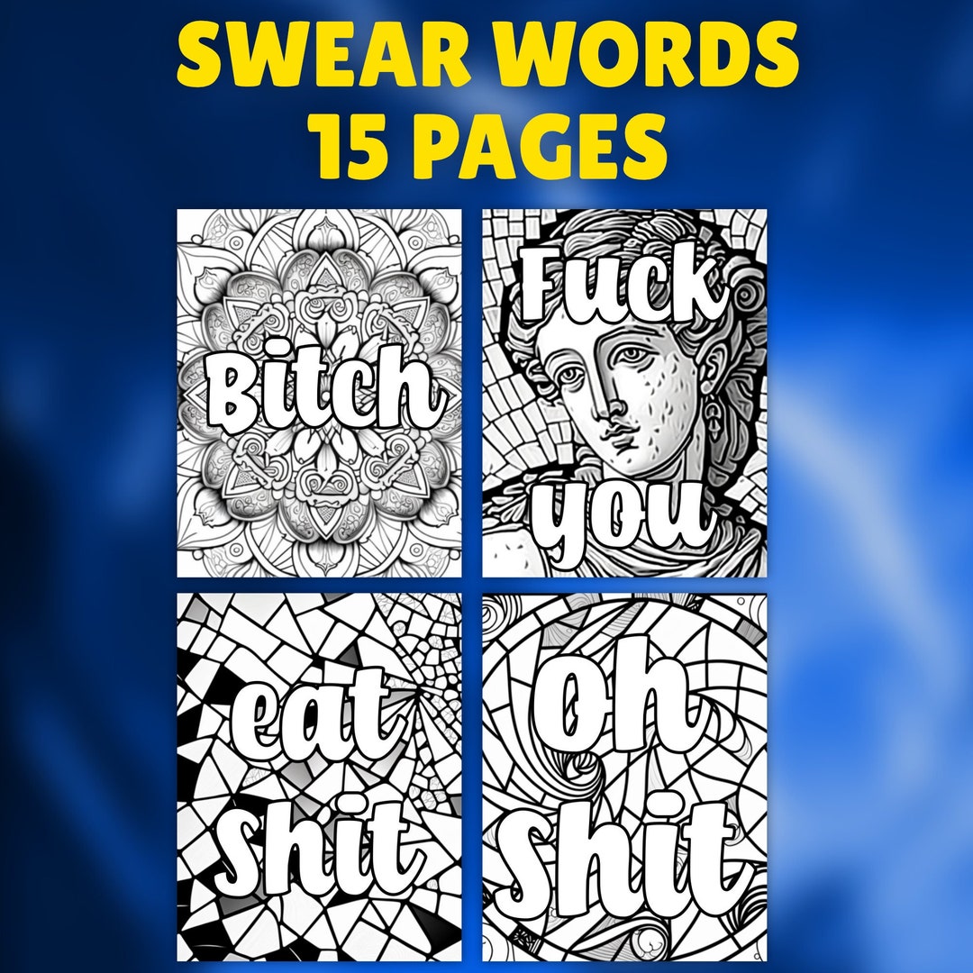 15 Swear Word Coloring Pages Printable Coloring Pages - Etsy