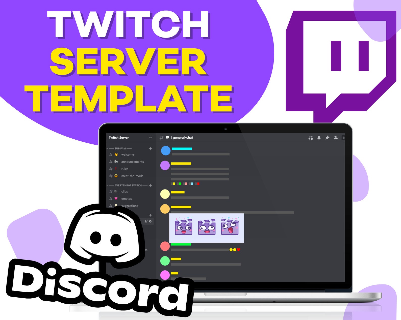 Twitch Streamer Discord Server Template INSTANT DOWNLOAD - Organized ...