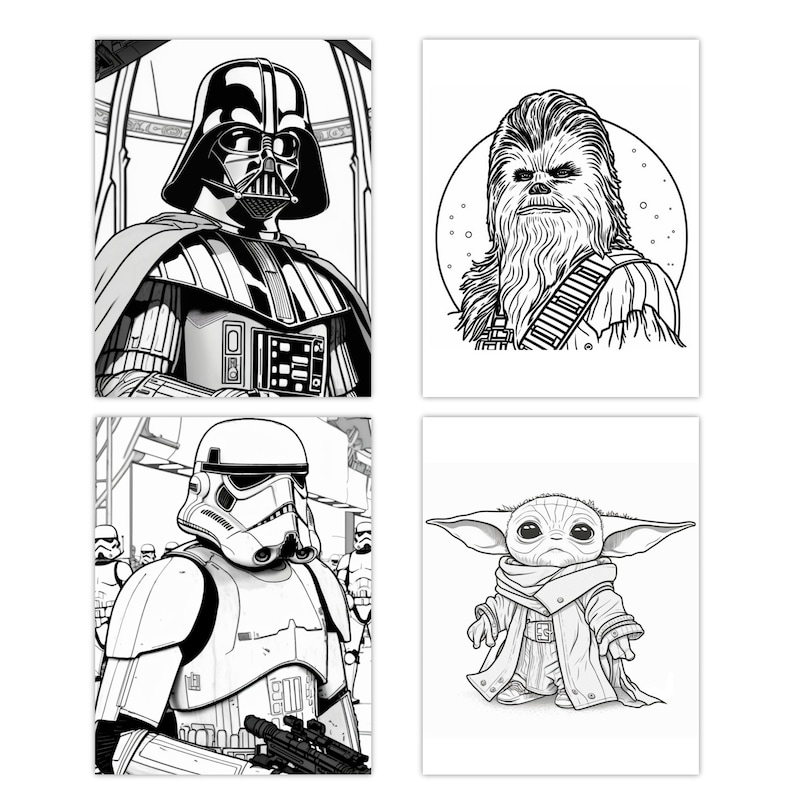40 Printable Star Wars Coloring Pages for Adults or Kids - Instant ...