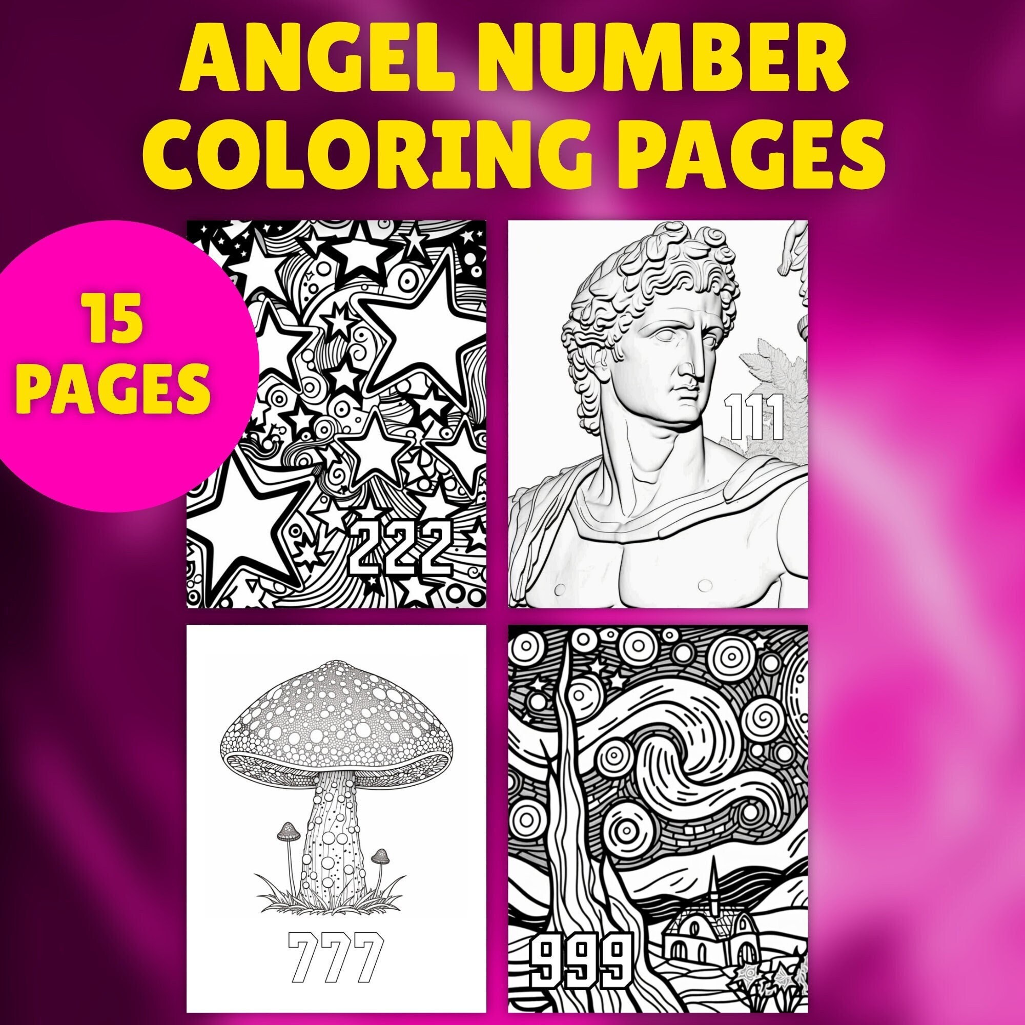 15 Angel Number Coloring Pages - Printable Coloring Pages - Relaxing ...