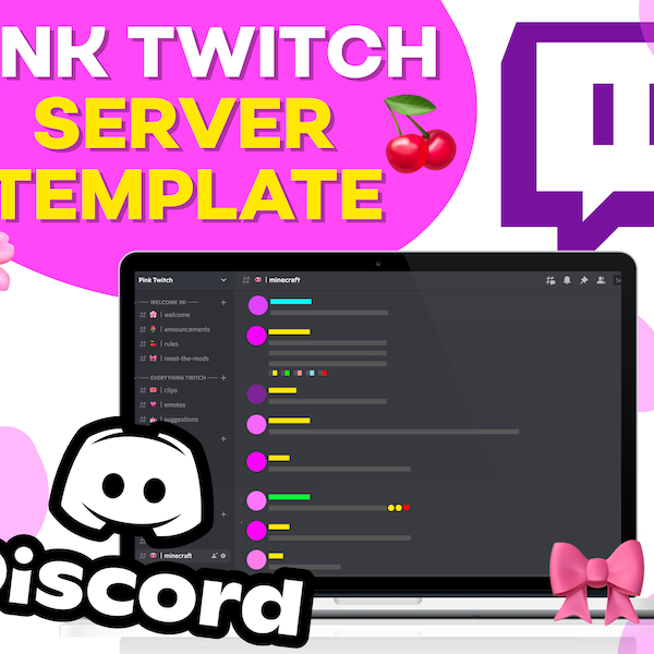 Pink Discord Template - Etsy