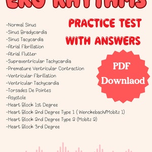 EKG Cheat Sheet: Rhythm Interpretation & Dysrhythmias (digital Download ...