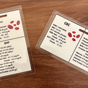 Lab Values Badge Buddy Reference Card - Etsy