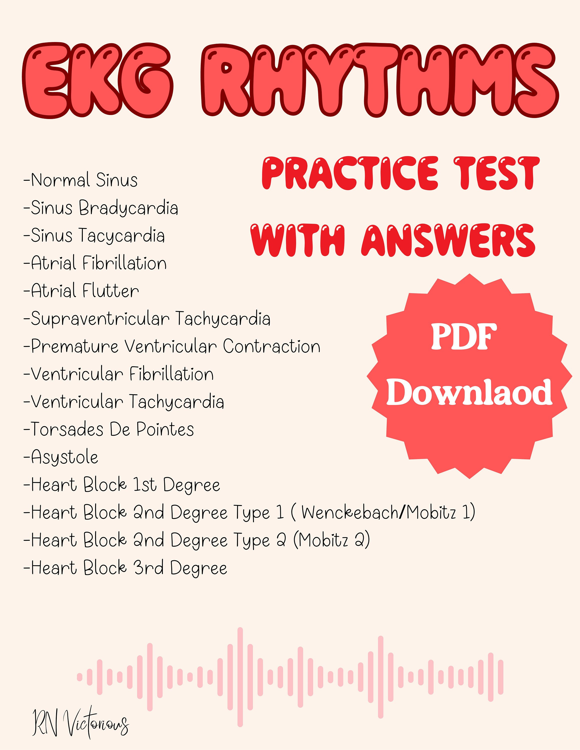 EKG Cheat Sheet | EKG Study Guide | EKG Practice - Etsy Canada