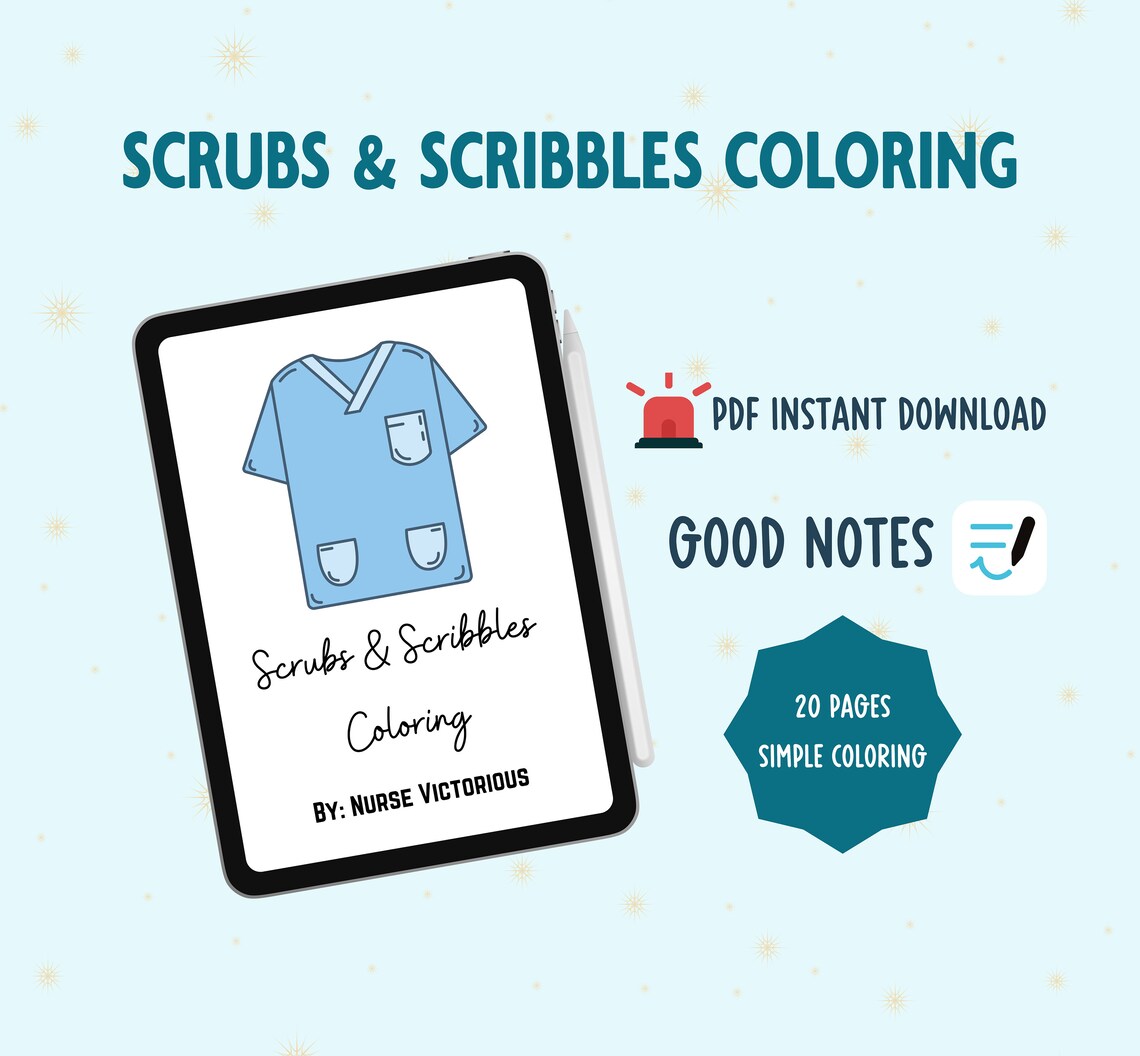 Scrub & Scribbles Coloring |nurses Week| Medical Coloring Book| Adult Coloring Book| Nurse ...