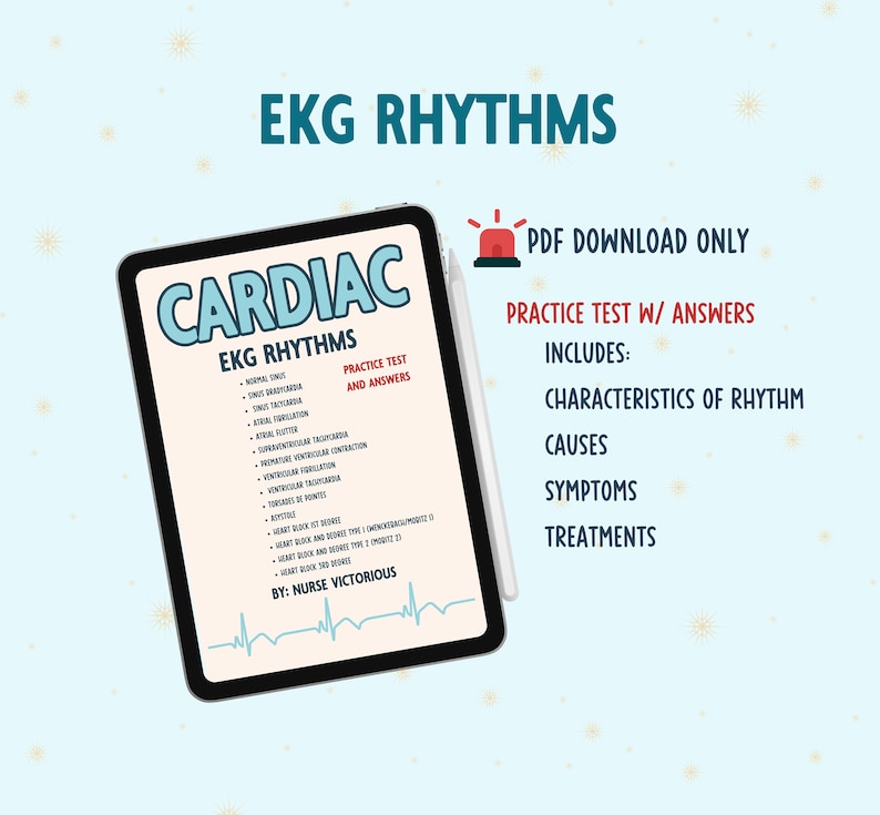 EKG Cheat Sheet EKG Study Guide EKG Practice - Etsy