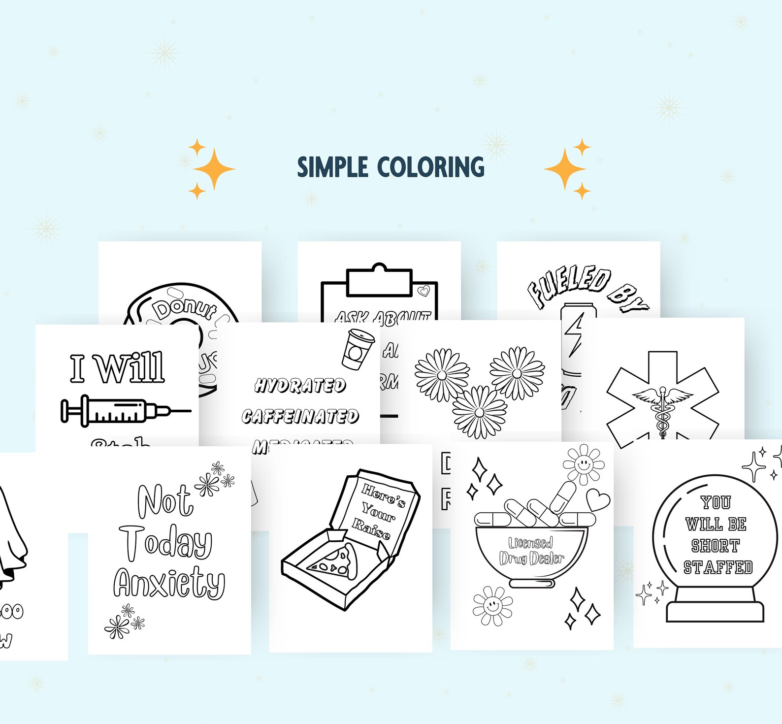 Scrub & Scribbles Coloring |nurses Week| Medical Coloring Book| Adult ...